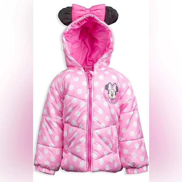 Disney | Jackets & Coats | New Disneys Minnie Mouse Toddler Girl Puffer ...
